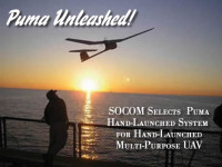 SOCOM Selects the Puma for Hand-Launched Multi-Purpose UAV