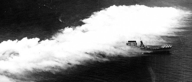 Carbon fiber clouds hiding naval destroyers from anti-ship missiles ...